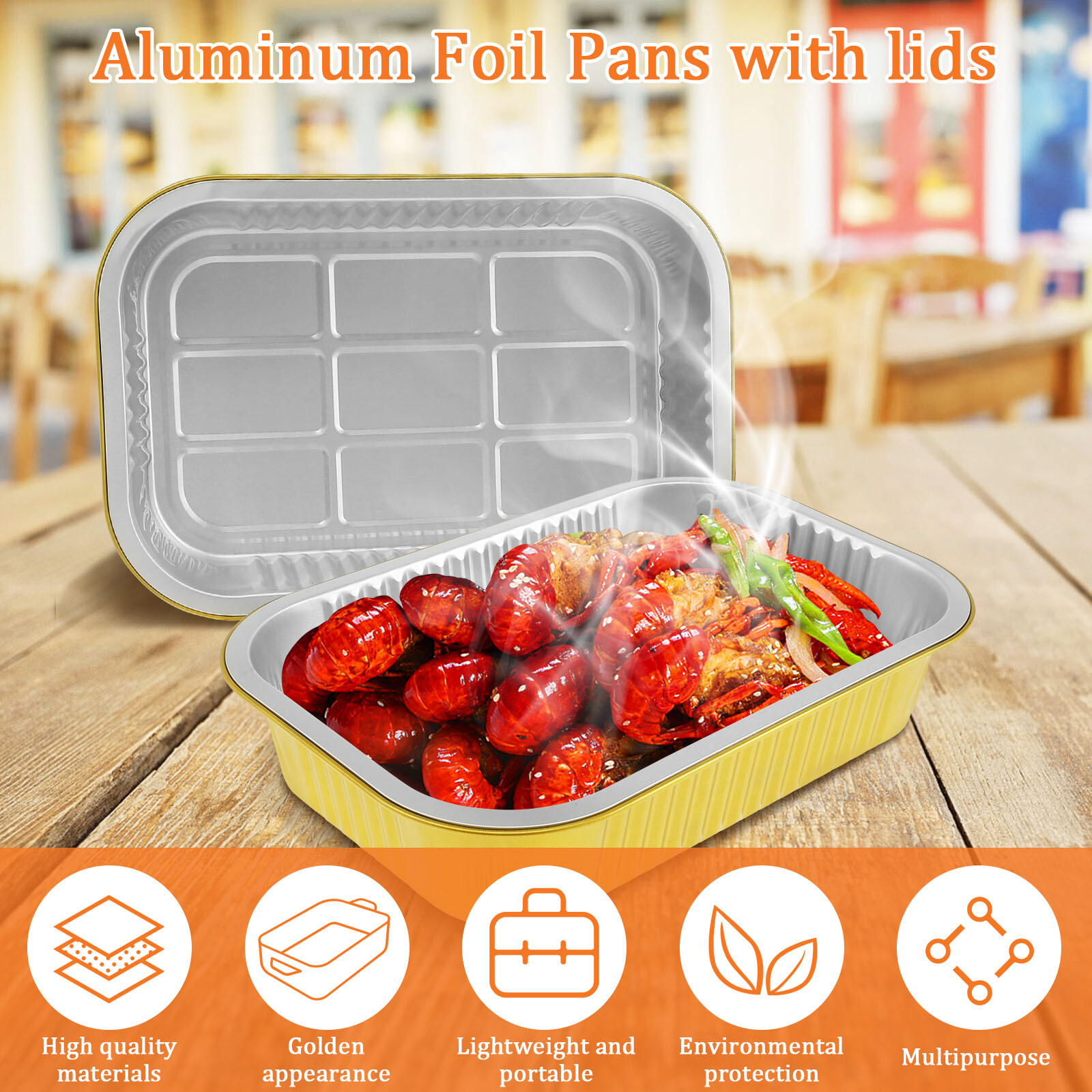 20Pcs Aluminum Foil Pans with Lids Food Grade Aluminum Foil Baking Tray ...