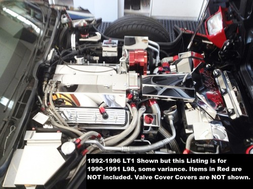 Corvette Engine Dress Covers 61 Pc C4 1991 Polished Stainless USA Made ...