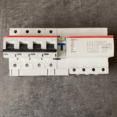 Disjoncteur Différentiel ABB, 4P 50A Courbe C 300mA Type AC Réf S804N + DDA804. | eBay