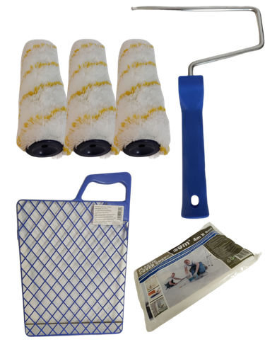 Malerset 18 cm - Farbroller+Bügel+Gitter+Farbwalze Spritzarm Fuselarm ...