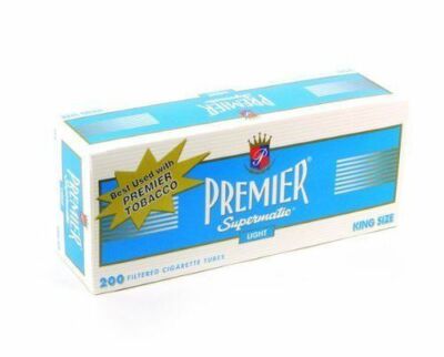 Premier Light King Size Blue - 10 Boxes - 200 Tubes Per Box Supermatic ...