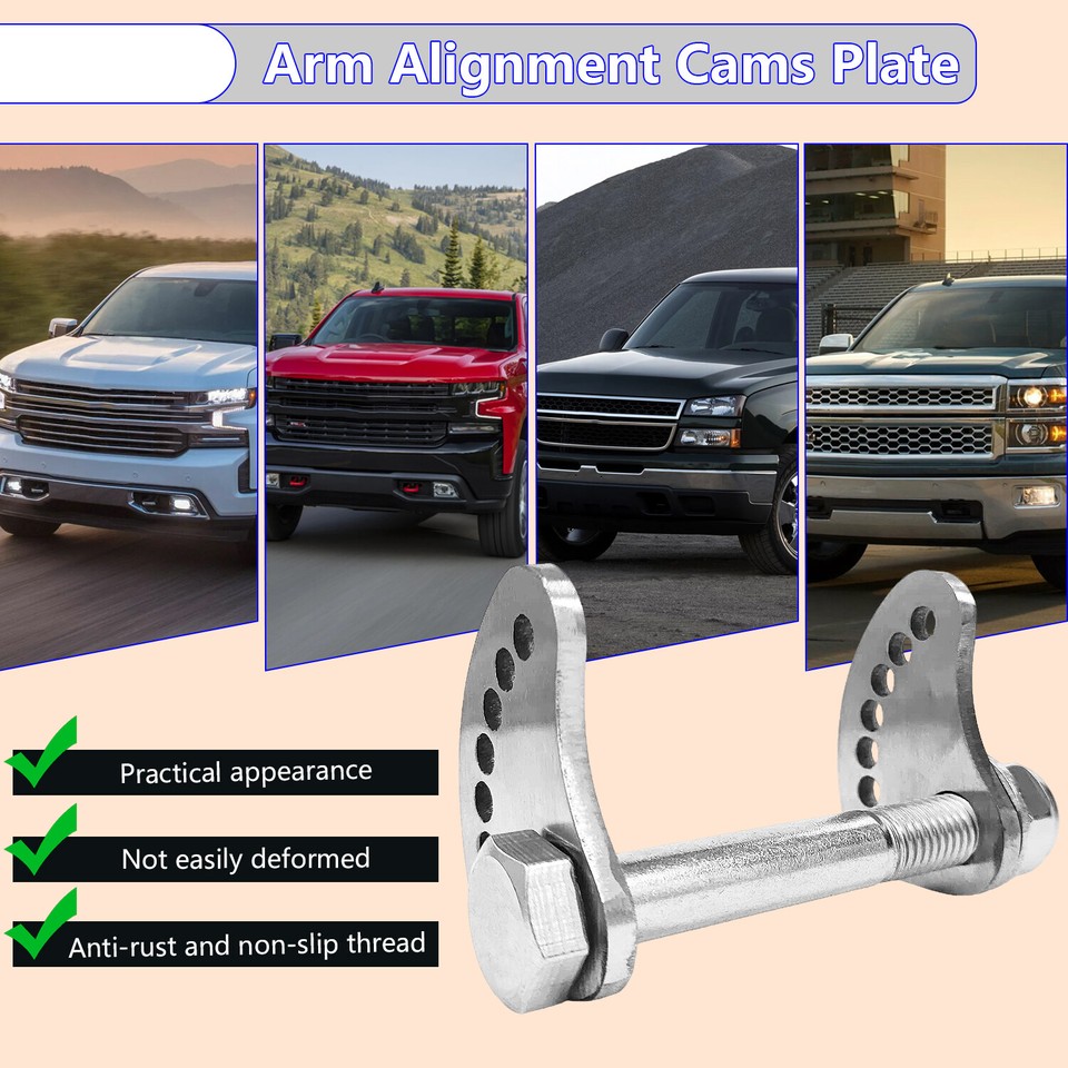 Camber Lock Alignment Fix &Upper Arm Cam Bolt for Chevy Silverado 1500 ...