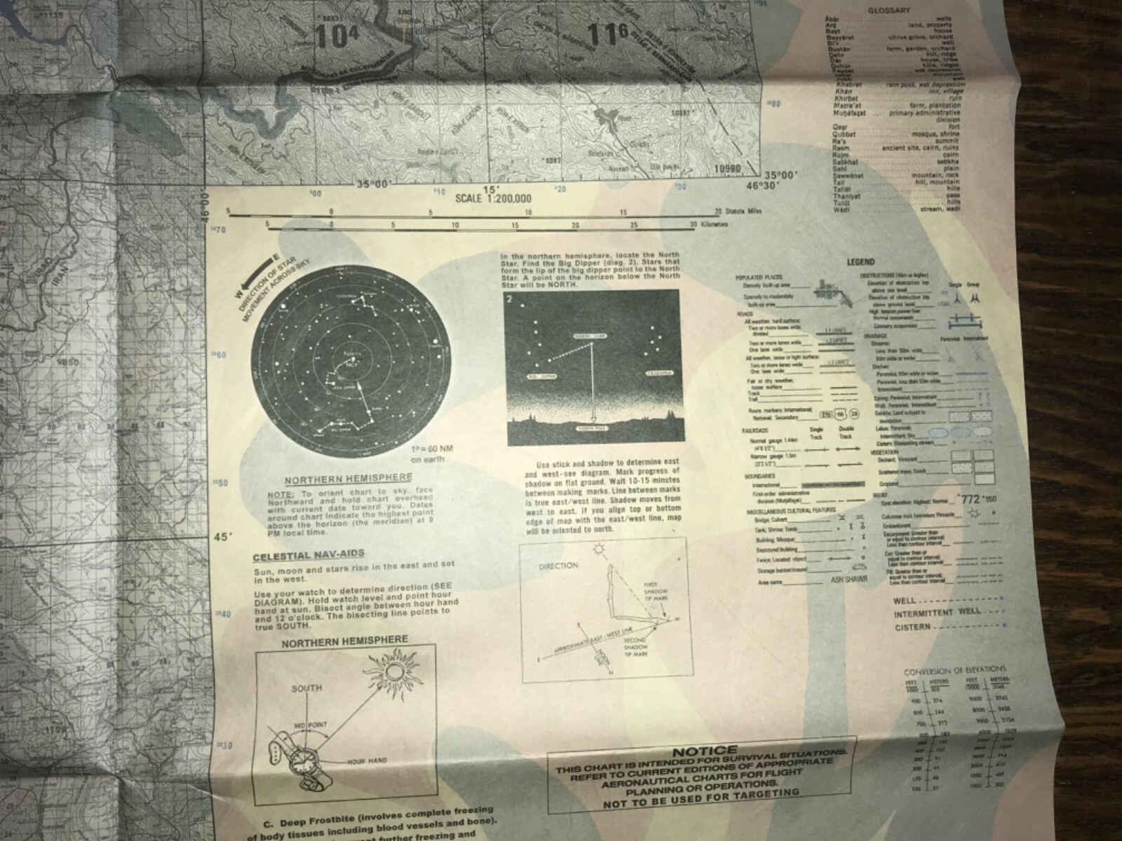 MAP EVC NI-38D US MILITARY ESCAPE EVASION CHART IRAQ IRAN SYRIA 2002 ...