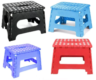 Folding Footstep Stool Multi-Purpose Plastic Foldable Easy Storage ...