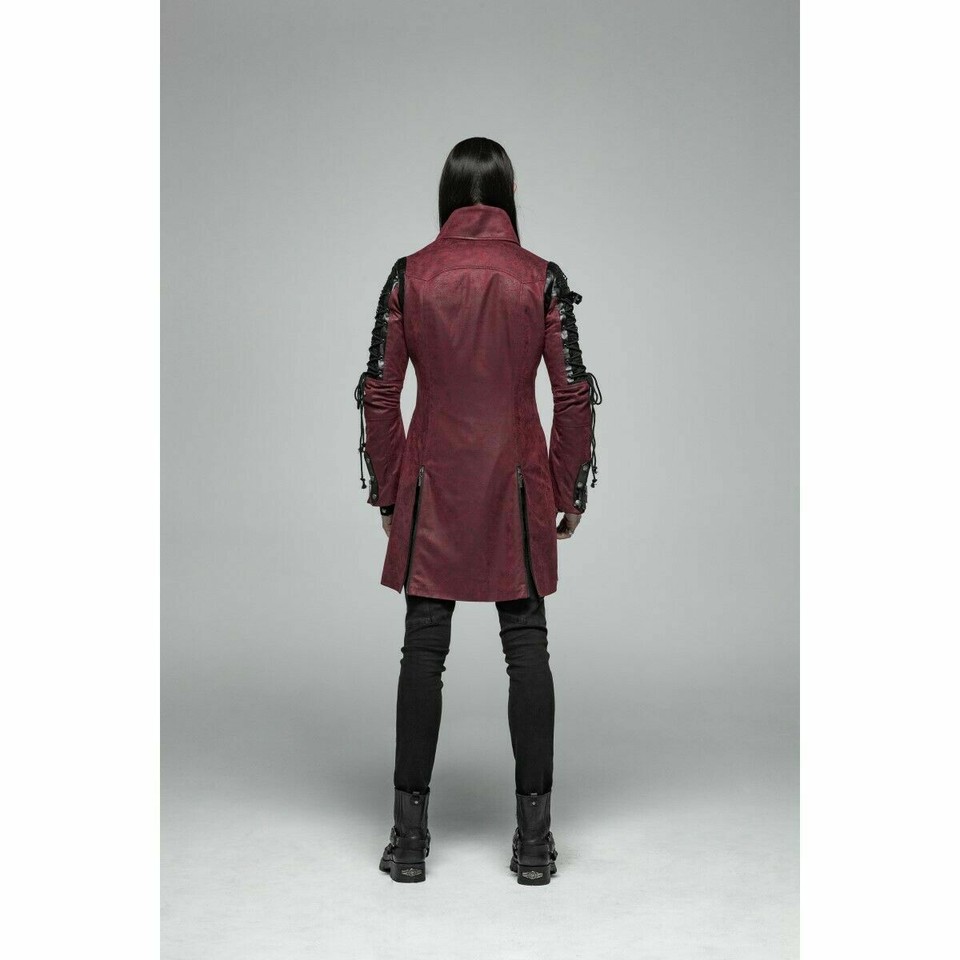 Authentic PUNK RAVE Gothic Vampire Heavy Metal Black Red Jacket Coat ...