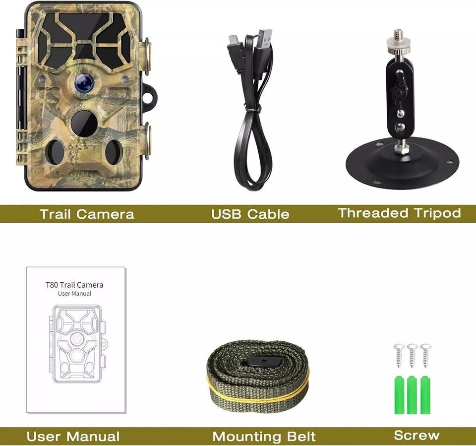 2X Campark Wildlife 30MP 1296P WiFi Trail Camera Hunting Game Cam Night ...