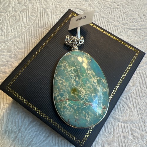NWT 925 Silver Large Variscite Pendant Size 2.5" 31g #JH12 | eBay