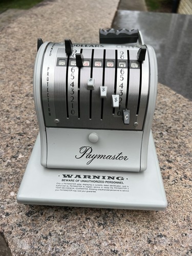 Vintage Paymaster Check Writer Machine Series S-1000 7 Column Grey - No ...