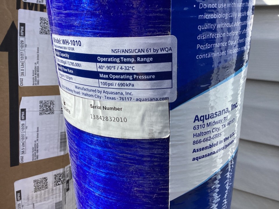 Aquasana WH-1010 WH-1010R RHINO Chlorine MAX FLOW Water Filter ...