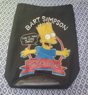 Vintage 1990's Bart Simpson Drawstring Bag RADICAL DUDE | eBay