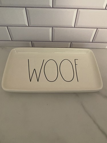 Rae Dunn Woof Dog Tray BRAND NEW Dish Appetizer Tray Artisan 9” X 5” | eBay
