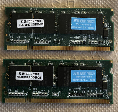 1GB (2 x 512MB) PC-2700 DDR-333 ELIXIR LAPTOP SODIMM Memory Kit | eBay
