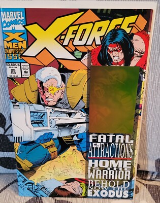 X-FORCE #25 MARVEL 1993 Wrap around cover w/CABLE Hologram VF | eBay