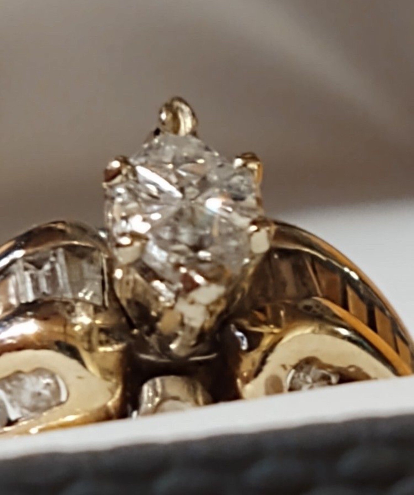 14K Solid Gold Custom Made 2 Ring 1.5CT Oval Diamond Wedding Set Size 6 ...