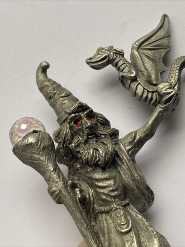 Vintage 1987 Spoontiques CMR595 Wizard/Dragon/Crystal Pewter/ Staff ...