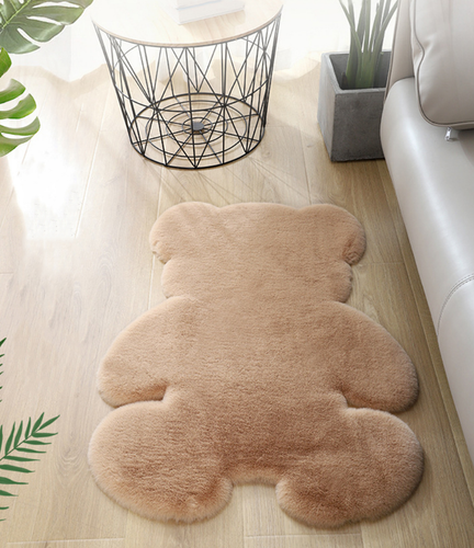 Cute Bear Faux Fur Soft Floor Rug Mat Suede Back Kids Plush Carpet ...