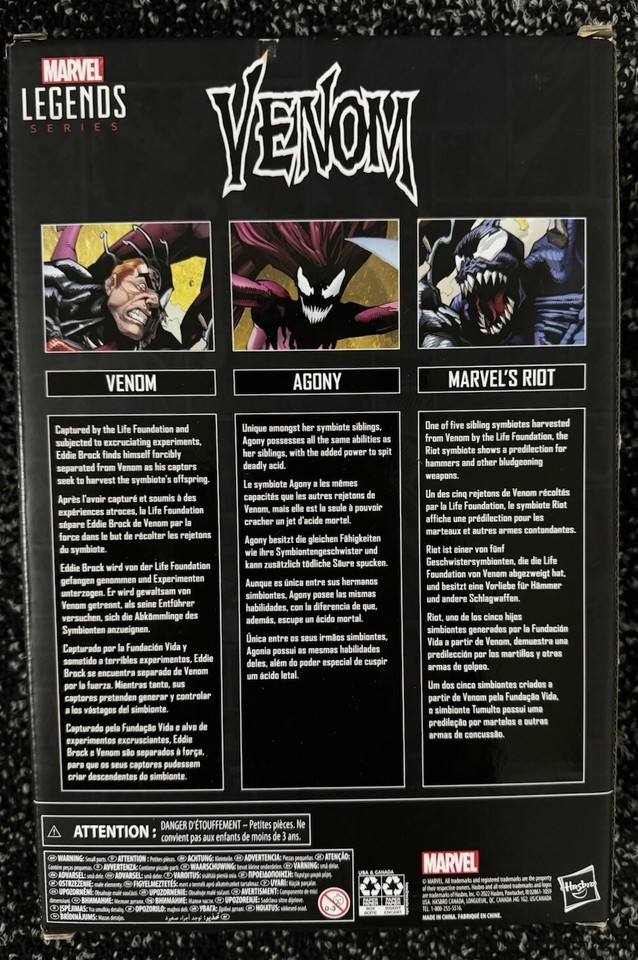 2022 Marvel Spider-Man Legends Amazon VENOM AGONY & RIOT 6" Hasbro ...