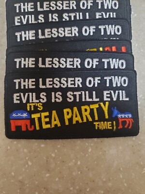 BIKER PATCH "IT'S TEA PARTY TIME" RED/WHT/BLUE NEW NICE | eBay