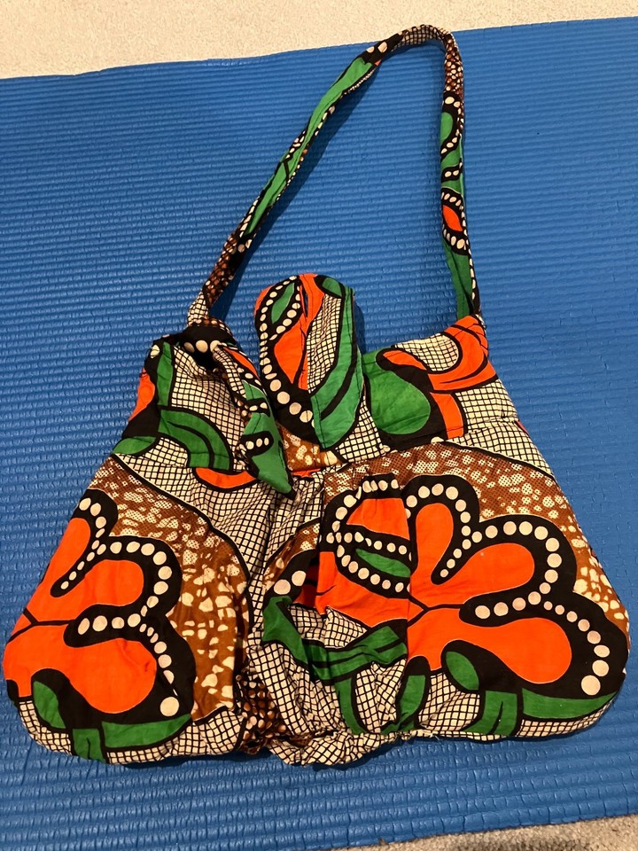 Vtg African Rasta Women's Shoulder Handbag 100% Cotton Long Strap ...