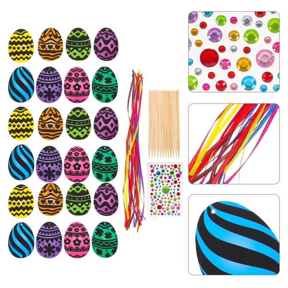 Easter Scratch Paper Art Sheets for Kids DIY Craft Hanging Decor 2Sets ...