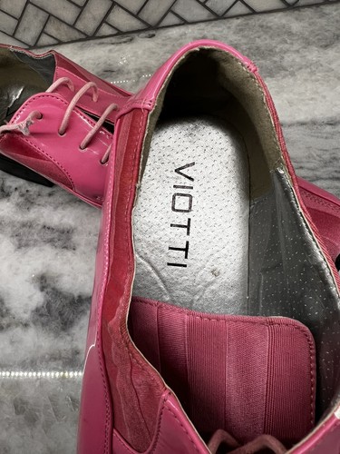 Pink Men’s Dress Shoes Viotti Lace Up Stripe Satin Patent Oxford ...