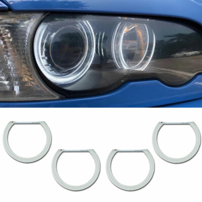 White Crystal LED Angel Eye Halo Ring Retrofit Lights For BMW E46 E39 ...