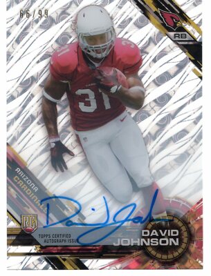2015 TOPPS HIGH TEK CERTIFIED DAVID JOHNSON ROOKIE AUTOGRAPH SERIAL #66 ...