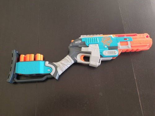 Nerf Zombie Strike Sledgefire Blaster Gun Blue -USED, VGC- w/ 3 shells ...