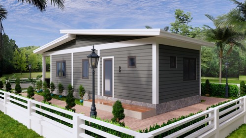 15x40 Feet Small House 4.5x12 Meter 2 Beds 1 Bath Shed Roof PDF & (A4 ...