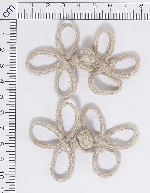 Frogs Button Closures- Natural Color Fibres - 3 loop Frogs- 2 Pair/pk ...