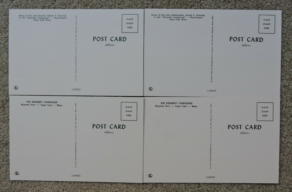 VINTAGE JFK POSTCARDS~1977~ROBERT KENNEDY~JOSEPH KENNEDY~MASSACHUSETTS ...
