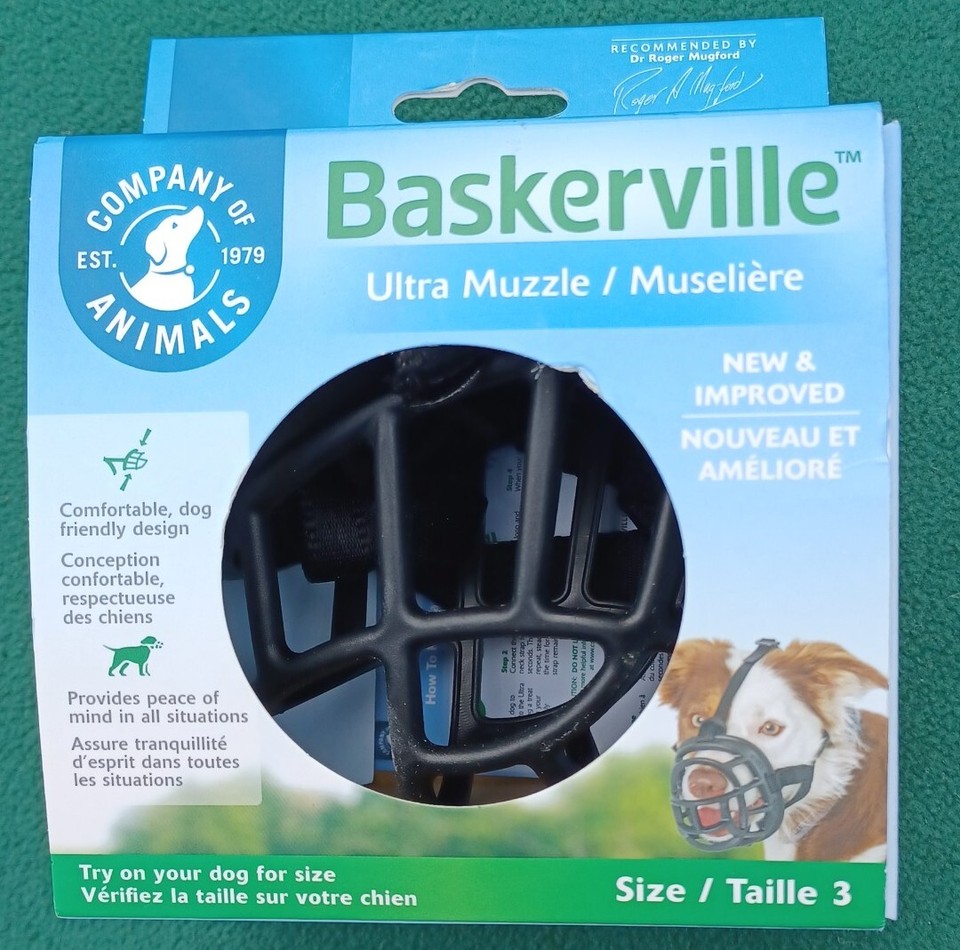 Baskerville Ultra Dog Muzzle Black Size 3 Med Dogs Corgi Schnauzer ...