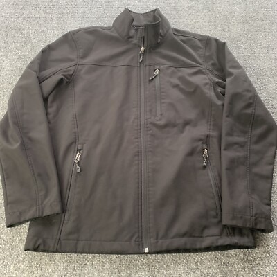 Swiss Tech Mens Full Zip Jacket Zipper Pockets Black Fleece Lined Size ...