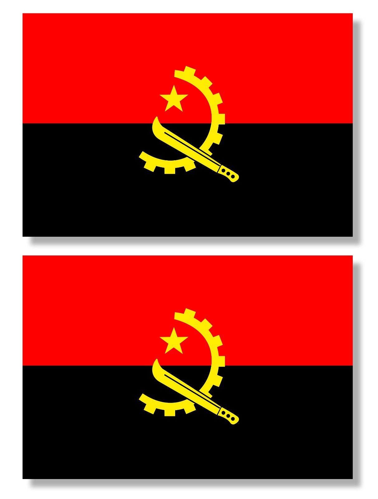 x2 Angola Angolan Flags Car Truck Window Bumper Laptop Cup Vinyl ...