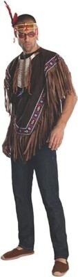 Adult Men's Native American Costume Tribe Wild Halloween Fancy Dress ...