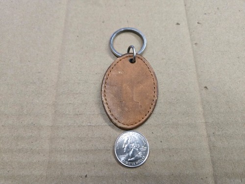 T Brown Leather Vintage Keychain Key Chain Ring Loop Holder Logo Tether ...