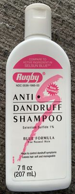 Rugby Selenium Sulfide Anti-Dandruff Shampoo Blue Formula Leaves Hair ...