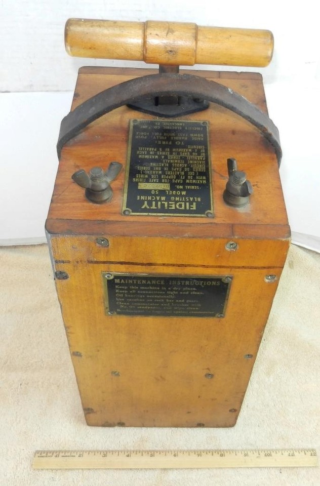 RARE Antique Pull Up Fidelity Blasting Machine Dynamite Mining ...