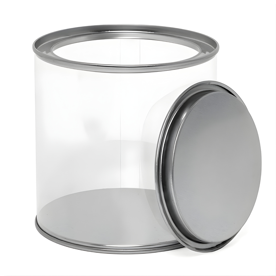 Clear Paint Can Tins 2 Pack 5x5 Display Containers Candy Gift Storage ...