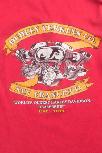 Vintage Dudley Perkins Co. SF Harley Davidson Henley Medium Red ...