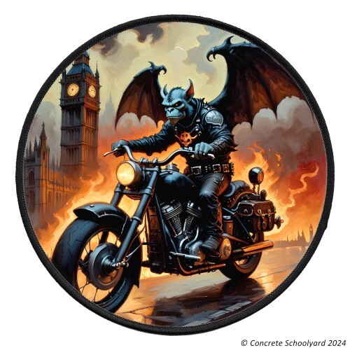 Motorcycle Gargoyle Patch Up to 25cm, Large Jacket Backpatch MC Biker ...
