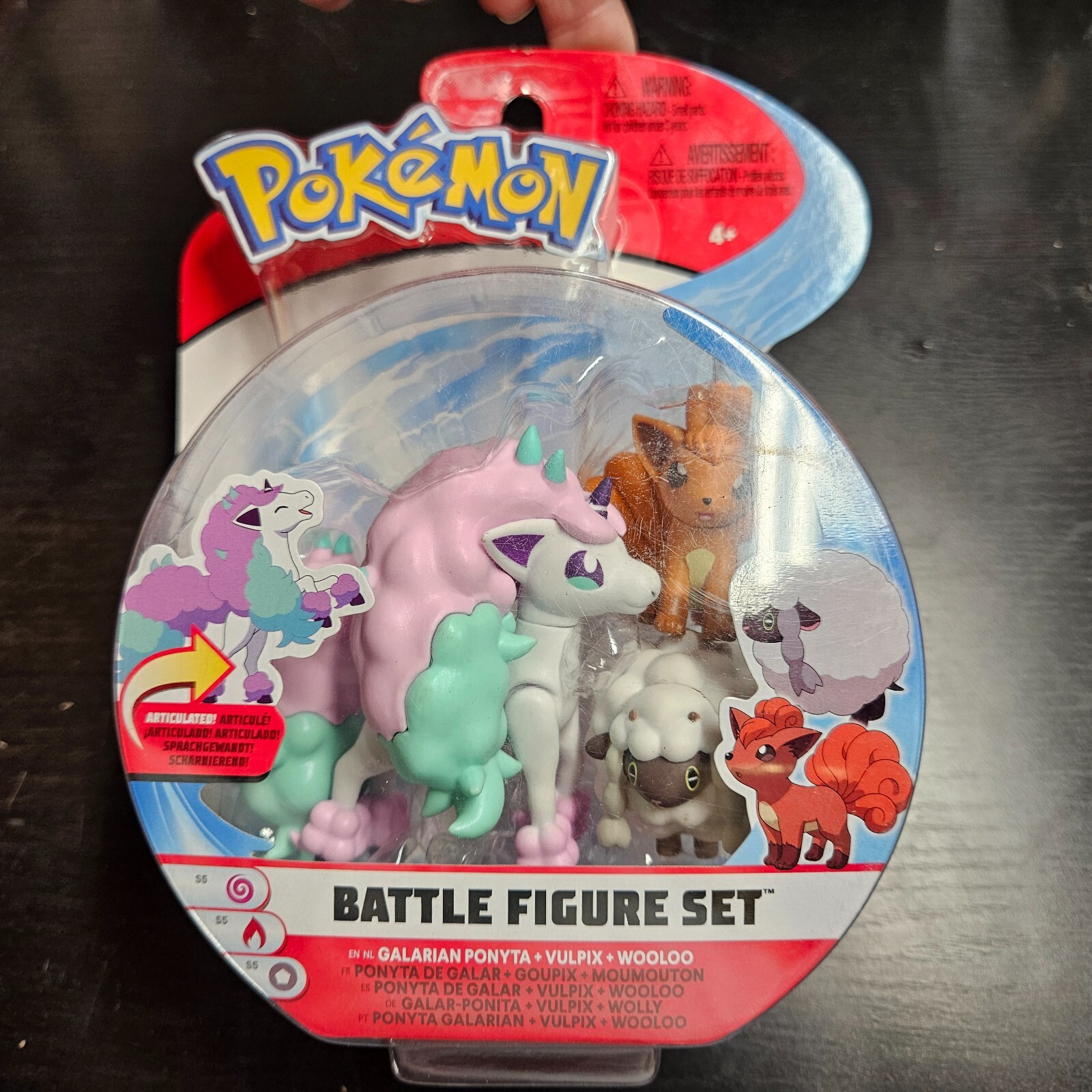 Pokemon Battle Action Figure Set GALARIAN PONYTA WOOLOO VULPIX Figures ...