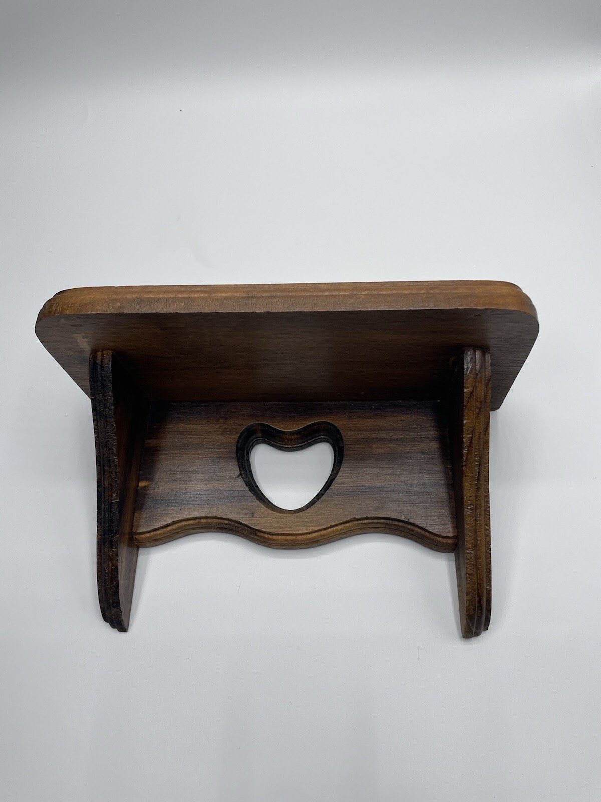 Vintage Small Wood Shelf Made In Chile Heart Shape In Middle | eBay