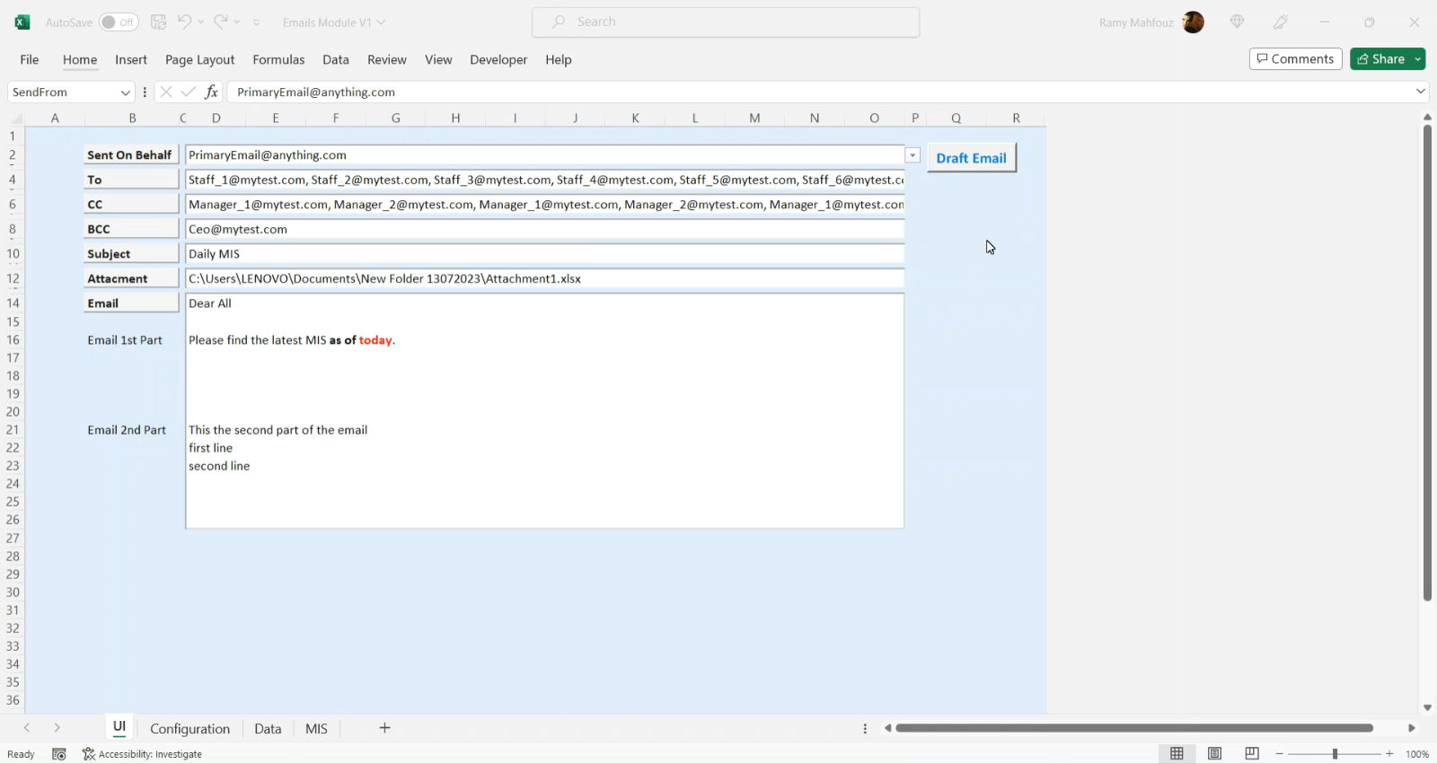 Email Module - Excel 365 | eBay