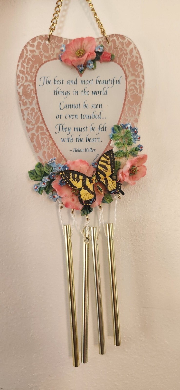 Paula's Garden Chime Word of Wisdom by Helen Keller Theme Plaque Wind ...