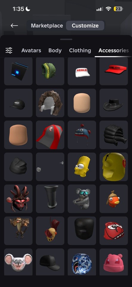 Roblox Avatar Customization Bundle with Clothing, Accessories ...