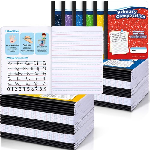 60 Pack Primary Ruled Composition Notebook, Grade K-2 Journal 50 Sheets ...