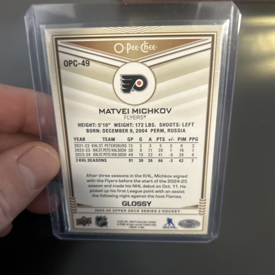 2024-25 Upper Deck O-Pee-Chee Glossy Matvei Michkov OPC-49 Philadelphia ...