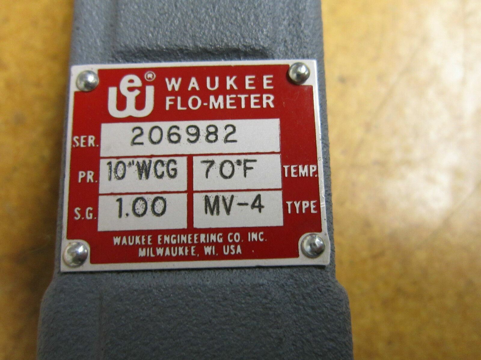 Waukee Flo-Meter MV-4 PR 10" WCG S.G. 1.00 70F | eBay
