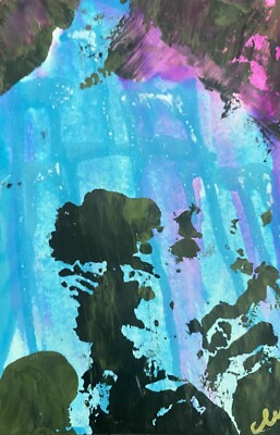 Abstract Mixed Media Ink Painting On Paper 6” X 9” Contemporary | eBay